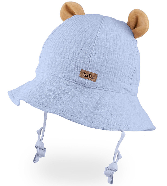 Kapelusz dla dziecka, muślinowy, niebieski, Jorgina, 48-50 cm, niebieski | KochamCzapki