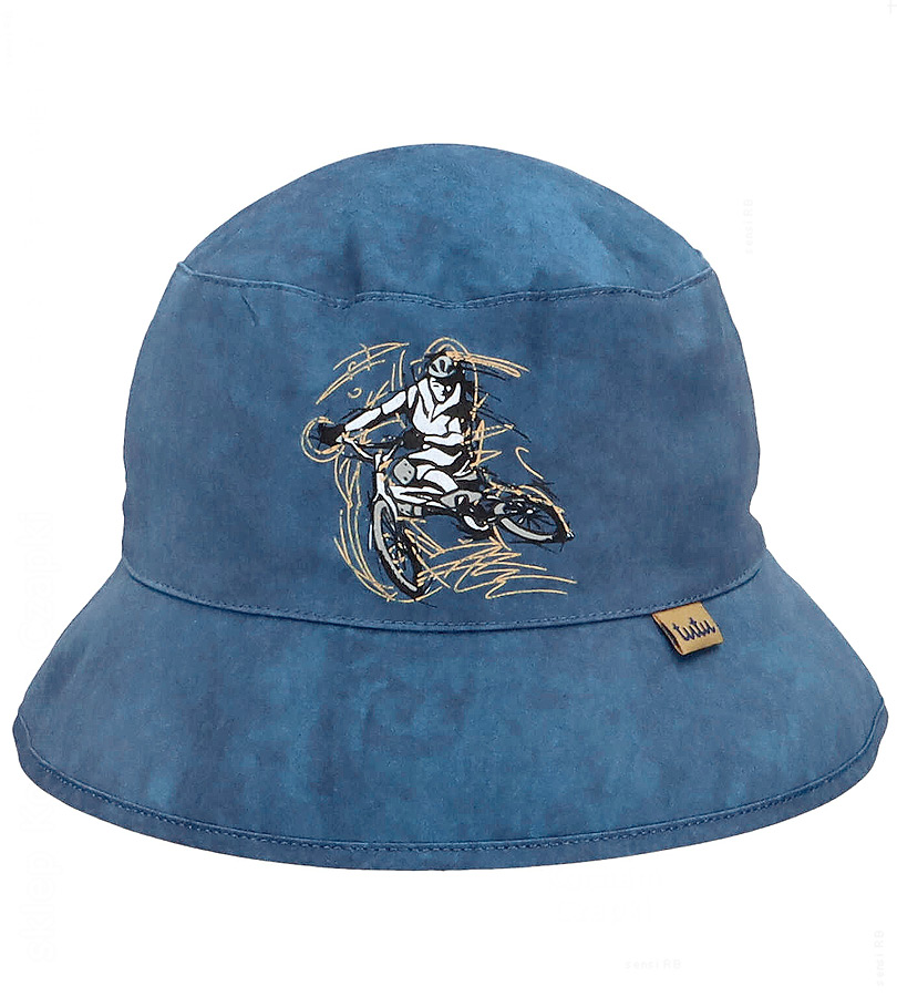 Kapelusz na lato dla chłopaka, Bucket Hat, Biker, granatowy, 52-54 cm, | KochamCzapki