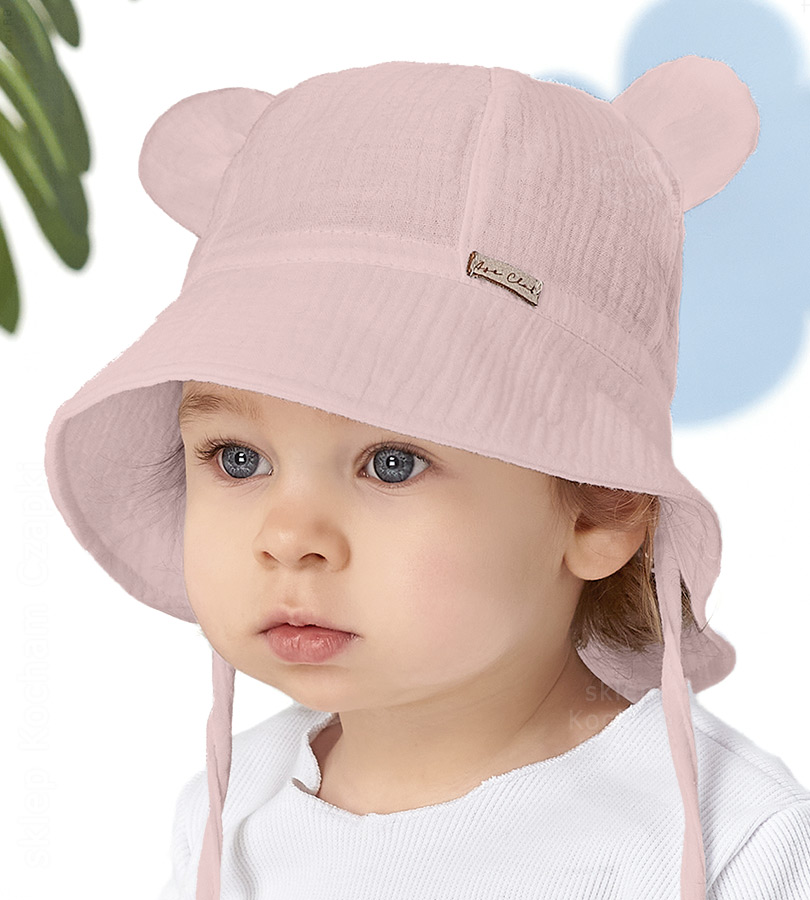 Kapelusz dla dziewczynki, muślinowy, Alcotia, wrzosowy róż, 52-54 cm, | KochamCzapki