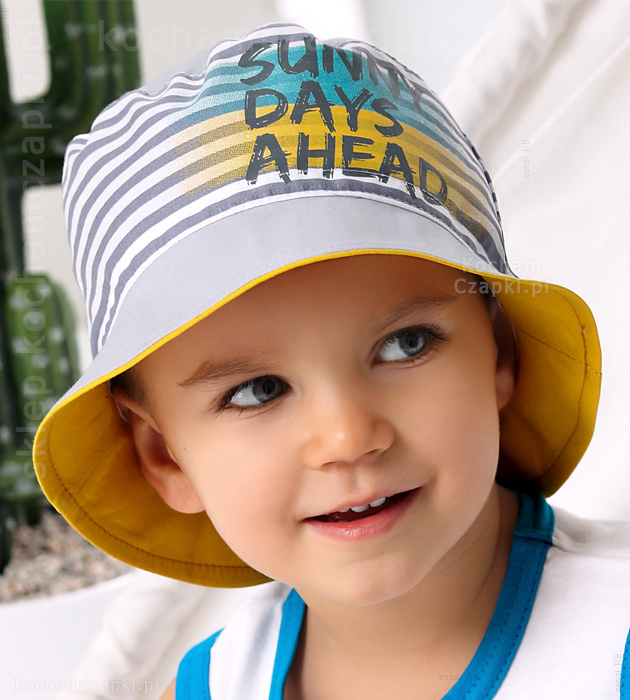 Kapelusz dla chłopca, Sunny Days, granatowy. 52-54 cm, granatowy + biały | KochamCzapki